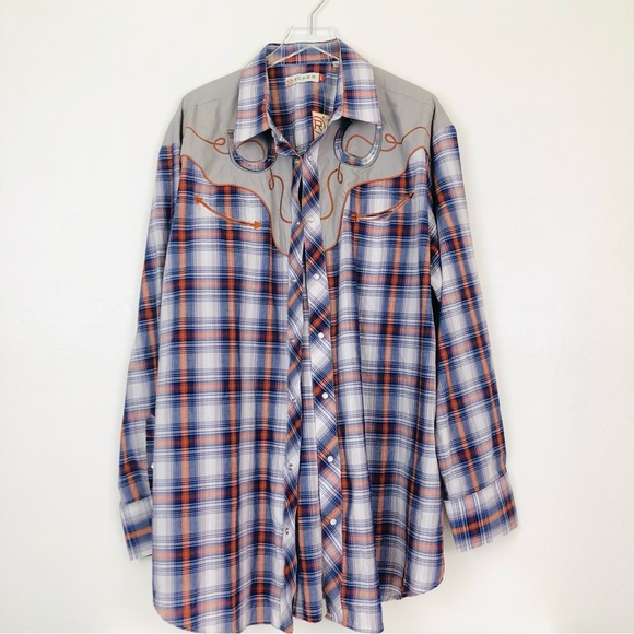 Roper | Shirts | Roper Western Horseshoe Plaid Shirt | Poshmark